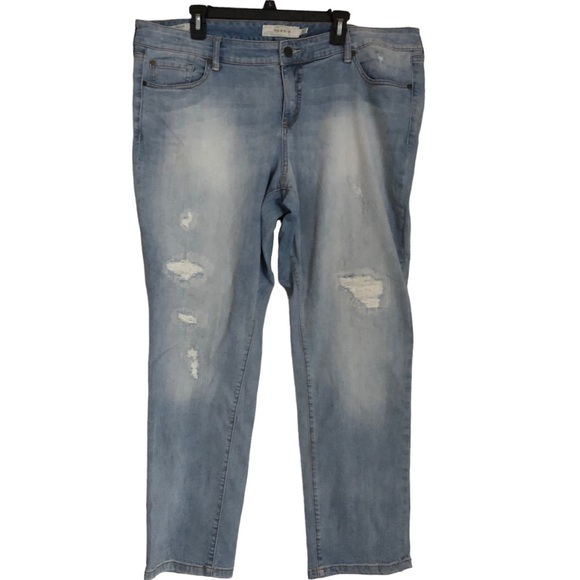 torrid | Jeans | Torrid Distressed Light Wash Boyfriend Denim Jeans 2 ...